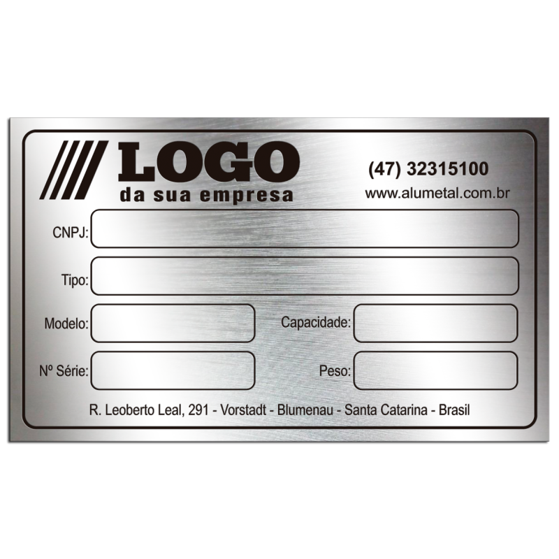 Aço inox : Placa de Identificação em aço inox - 100x60mm ...